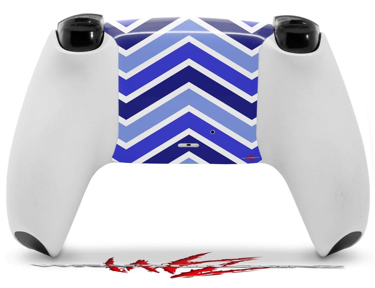 WraptorSkinz Skin Wrap compatible with Sony PS5 DualSense Controller Zig Zag Blues (CONTROLLER NOT INCLUDED)