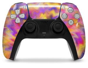 wraptorskinz skin wrap compatible with sony ps5 dualsense controller tie dye pastel (controller not included)