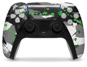 wraptorskinz skin wrap compatible with sony ps5 dualsense controller abstract 02 green (controller not included)