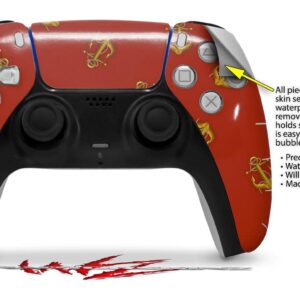 WraptorSkinz Skin Wrap compatible with Sony PS5 DualSense Controller Anchors Away Red Dark (CONTROLLER NOT INCLUDED)