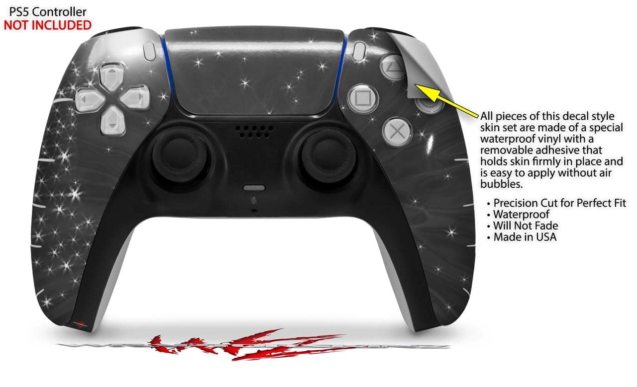 WraptorSkinz Skin Wrap compatible with Sony PS5 DualSense Controller Stardust Black (CONTROLLER NOT INCLUDED)