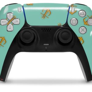 WraptorSkinz Skin Wrap compatible with Sony PS5 DualSense Controller Anchors Away Seafoam Green (CONTROLLER NOT INCLUDED)