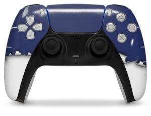 wraptorskinz skin wrap compatible with sony ps5 dualsense controller ripped colors blue white (controller not included)