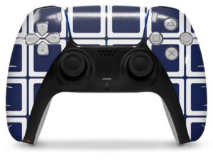 wraptorskinz skin wrap compatible with sony ps5 dualsense controller squared navy blue (controller not included)