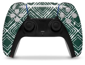 wraptorskinz skin wrap compatible with sony ps5 dualsense controller wavey hunter green (controller not included)