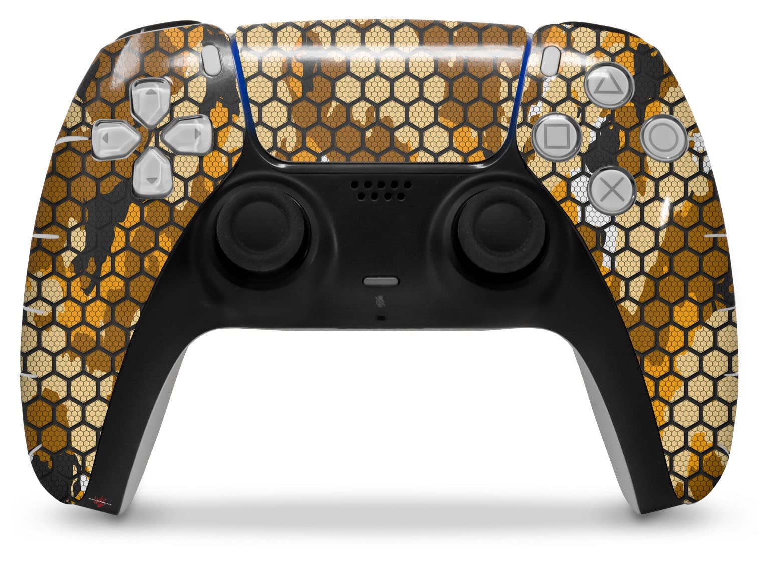 WraptorSkinz Skin Wrap compatible with Sony PS5 DualSense Controller HEX Mesh Camo 01 Orange (CONTROLLER NOT INCLUDED)