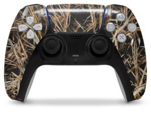 wraptorskinz skin wrap compatible with sony ps5 dualsense controller wraptorcamo grassy marsh camo dark gray (controller not included)