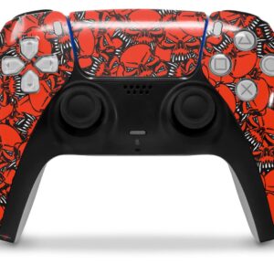 WraptorSkinz Skin Wrap compatible with Sony PS5 DualSense Controller Scattered Skulls Red (CONTROLLER NOT INCLUDED)