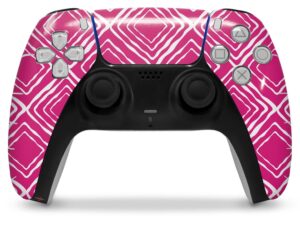 wraptorskinz skin wrap compatible with sony ps5 dualsense controller wavey fushia hot pink (controller not included)