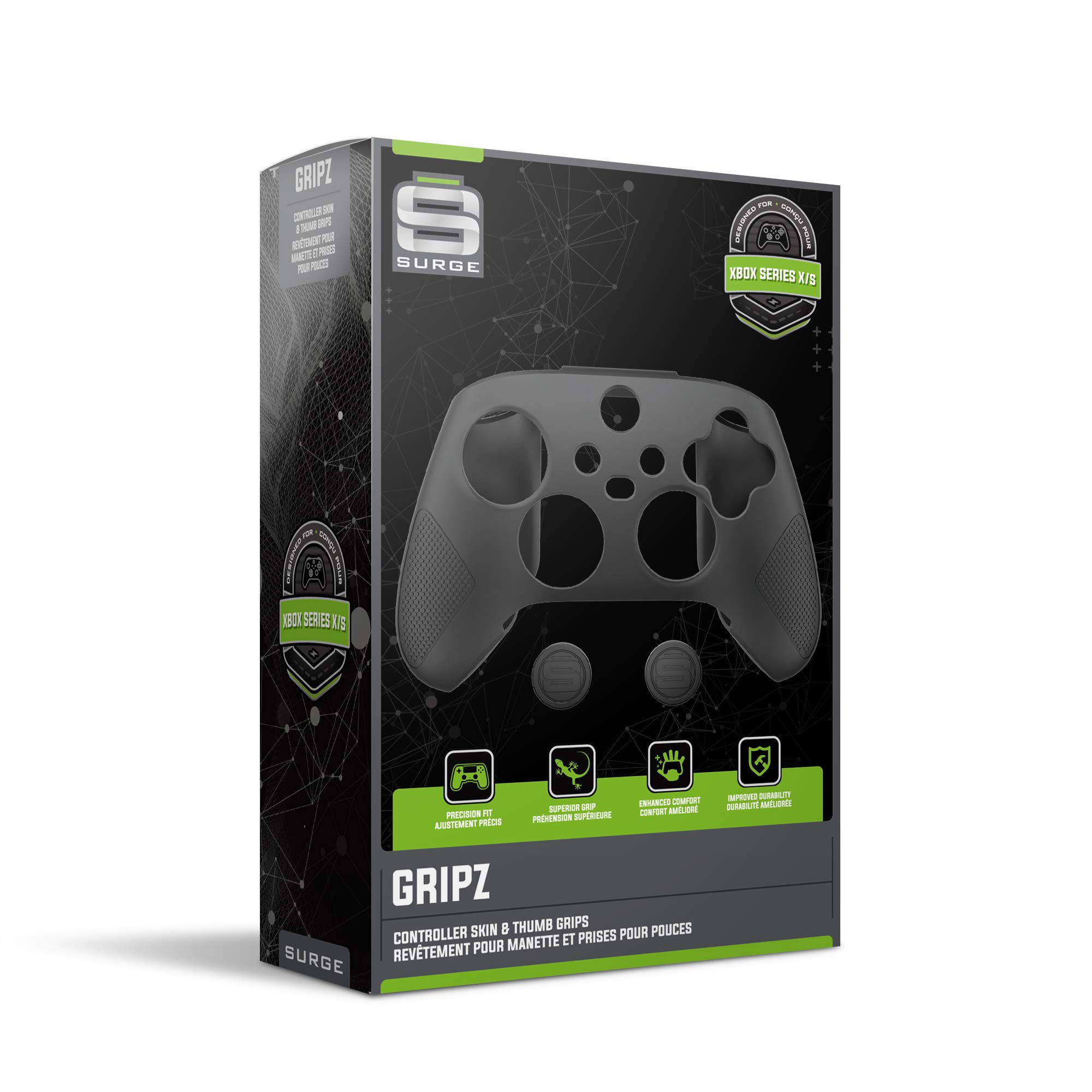 Surge Gripz Controller Skin & Thumb Grip Set for Xbox Series X|S Controller, Enhanced Comfort, Superior Grip, Percision Fit