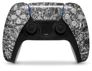 wraptorskinz skin wrap compatible with sony ps5 dualsense controller aluminum foil (controller not included)