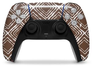 wraptorskinz skin wrap compatible with sony ps5 dualsense controller wavey chocolate brown (controller not included)