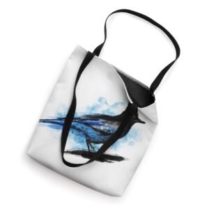 Watercolor blue stellar jay bird artistic animal watercolour Tote Bag