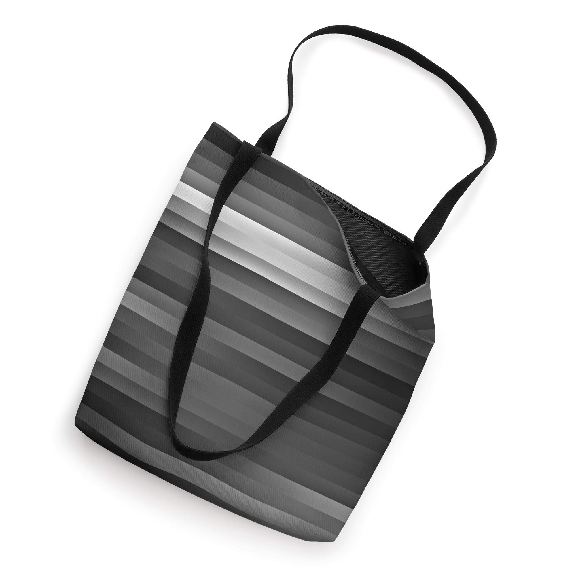 Bold Gray Black Stripes of Striking Artistic Ribbon Striped Tote Bag