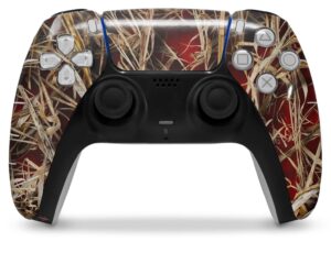 wraptorskinz skin wrap compatible with sony ps5 dualsense controller wraptorcamo grassy marsh camo red (controller not included)