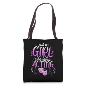 theatre girl acting broadway musicals theater gift tote bag