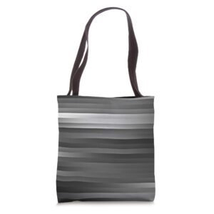 bold gray black stripes of striking artistic ribbon striped tote bag