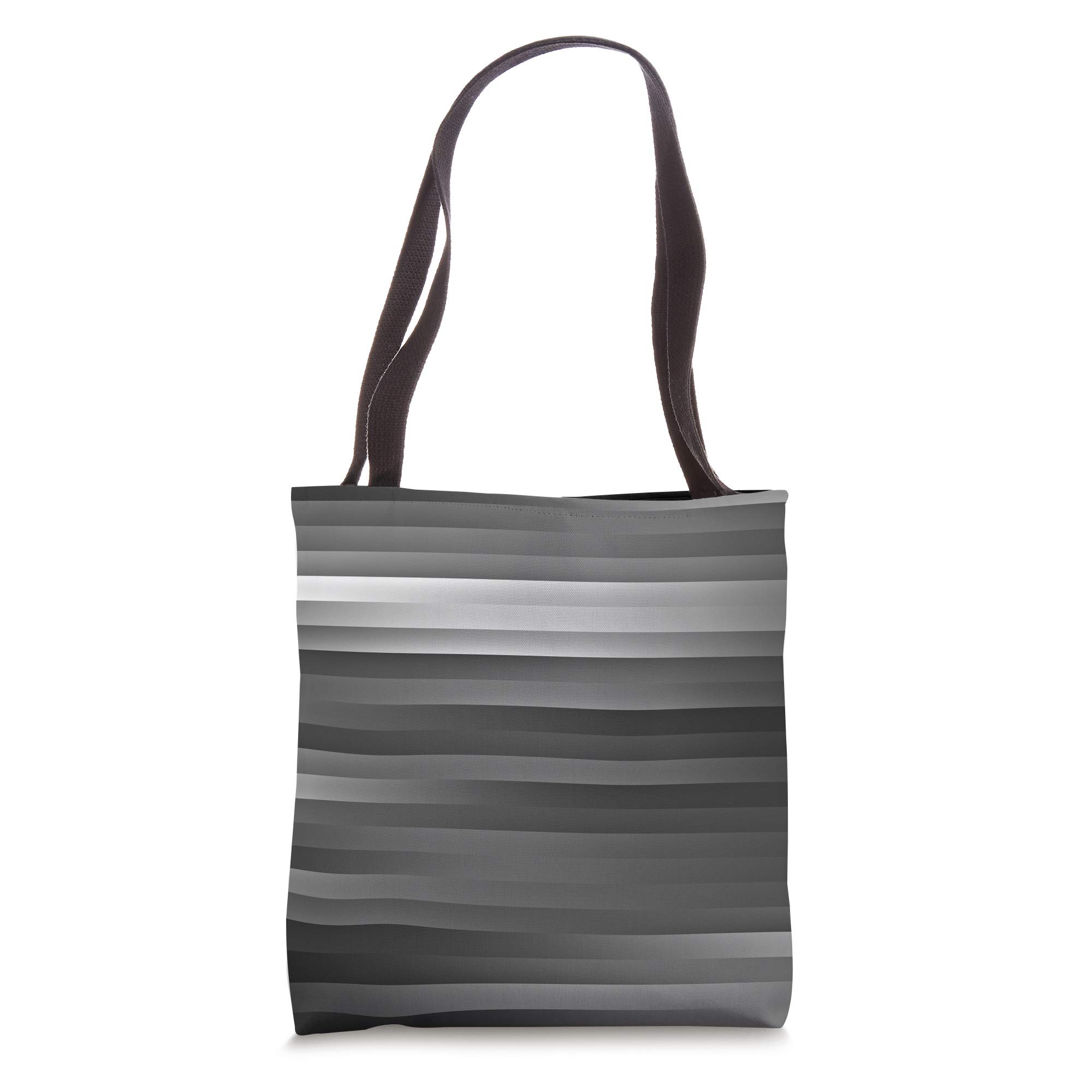 Bold Gray Black Stripes of Striking Artistic Ribbon Striped Tote Bag