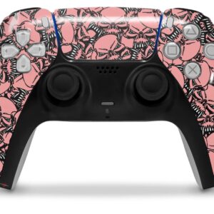 WraptorSkinz Skin Wrap compatible with Sony PS5 DualSense Controller Scattered Skulls Pink (CONTROLLER NOT INCLUDED)