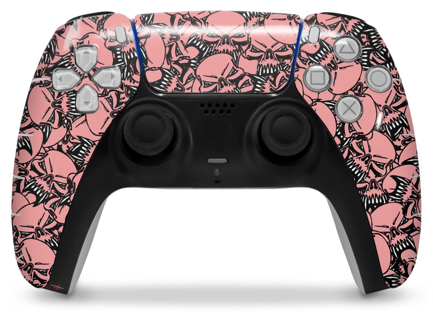 WraptorSkinz Skin Wrap compatible with Sony PS5 DualSense Controller Scattered Skulls Pink (CONTROLLER NOT INCLUDED)