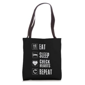 cardiac nurse ekg cvt cath lab nursing heart beat tech tote bag