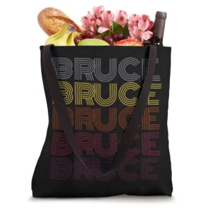 Personalized Name Bruce Retro Shopping Travel Vintage Style Tote Bag