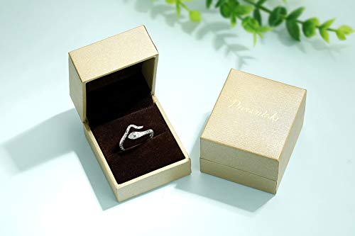 Presentski Adjustable Snake Ring for Women Sterling Silver Vintage Retro Snake Open Ring with Cubic Zirconia Silver Serpent Ring