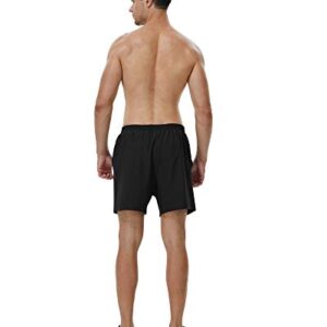 Roadbox Men's 5 Inch Running Athletic Quick Dry Shorts with Pockets for Workout Gym Exercise Black