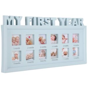 oumefar my first year baby picture frame modern commemorative picture frame lovely family christmas anniversary baby footprint kit for room decor