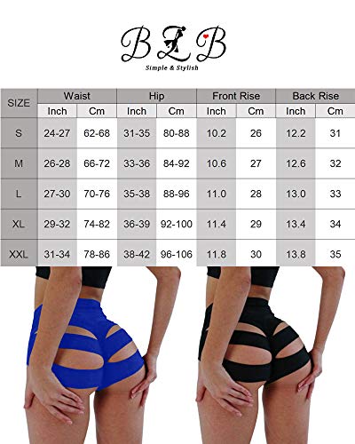 BZB Women's Yoga Shorts Cut Out Scrunch Booty Hot Pants High Waist Gym Workout Active Butt Lifting Sports Leggings (Black,Medium)