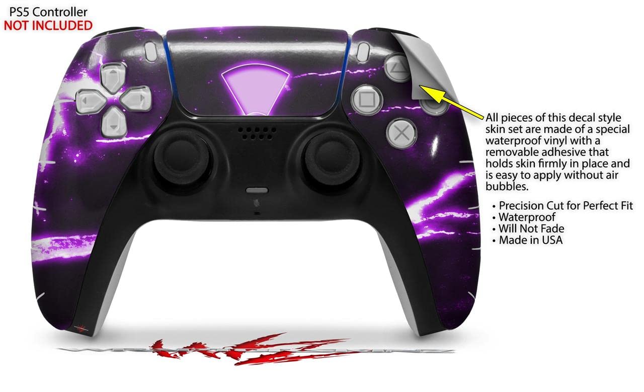 WraptorSkinz Skin Wrap compatible with Sony PS5 DualSense Controller Radioactive Purple (CONTROLLER NOT INCLUDED)