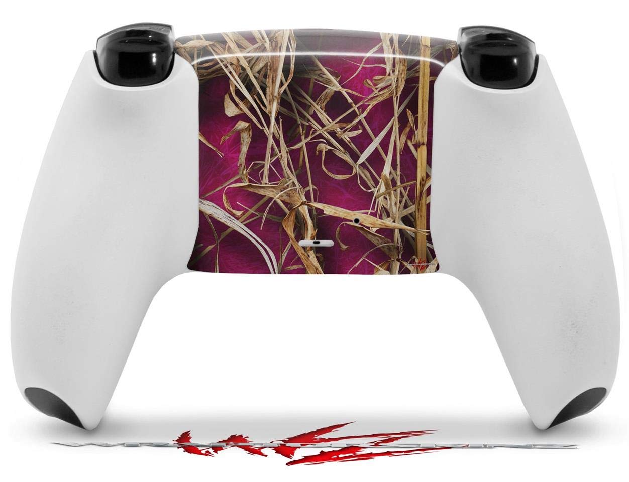 WraptorSkinz Skin Wrap compatible with Sony PS5 DualSense Controller WraptorCamo Grassy Marsh Camo Neon Fuchsia Hot Pink (CONTROLLER NOT INCLUDED)