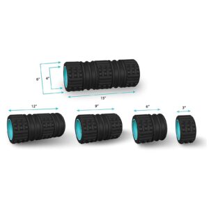 ROYO Foam Roller - 15 in. Adjustable Length, Medium Density Deep Tissue Massager for Muscle and Triggerpoint Release, Use for Daily Fitness and Exercise, Stretching and Sport Training