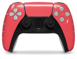 wraptorskinz skin wrap compatible with sony ps5 dualsense controller solids collection coral (controller not included)