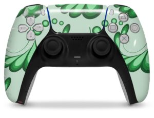 wraptorskinz skin wrap compatible with sony ps5 dualsense controller petals green (controller not included)