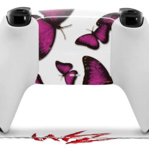 WraptorSkinz Skin Wrap compatible with Sony PS5 DualSense Controller Butterflies Purple (CONTROLLER NOT INCLUDED)