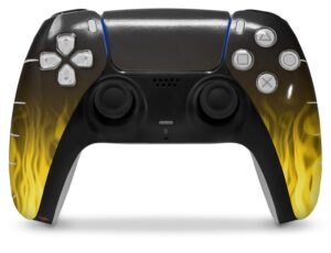 wraptorskinz skin wrap compatible with sony ps5 dualsense controller fire yellow (controller not included)