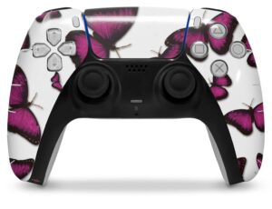 wraptorskinz skin wrap compatible with sony ps5 dualsense controller butterflies purple (controller not included)