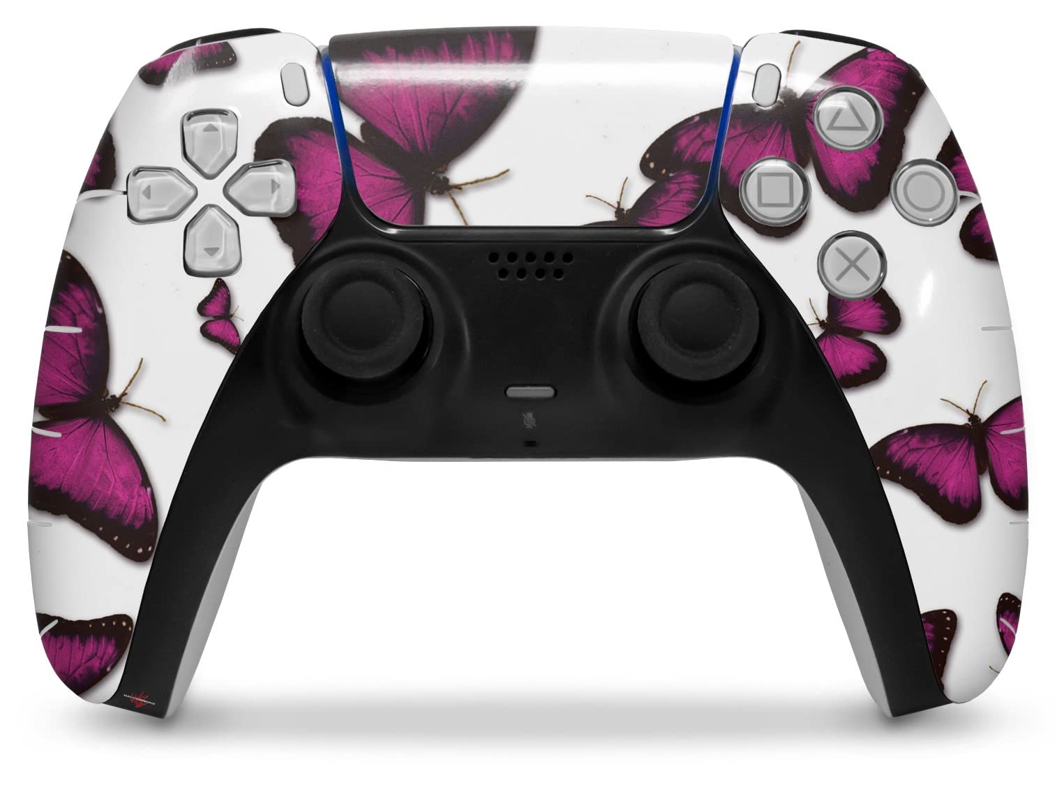 WraptorSkinz Skin Wrap compatible with Sony PS5 DualSense Controller Butterflies Purple (CONTROLLER NOT INCLUDED)