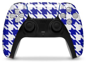 wraptorskinz skin wrap compatible with sony ps5 dualsense controller houndstooth royal blue (controller not included)