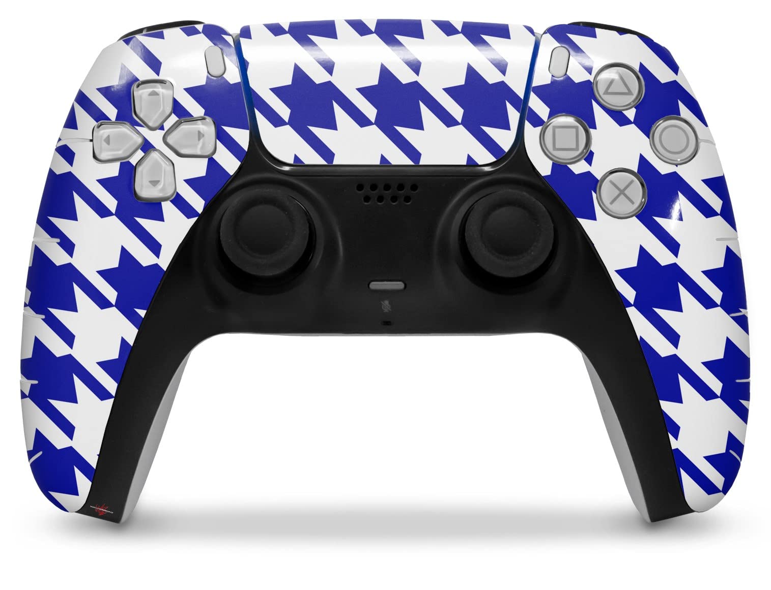 WraptorSkinz Skin Wrap compatible with Sony PS5 DualSense Controller Houndstooth Royal Blue (CONTROLLER NOT INCLUDED)