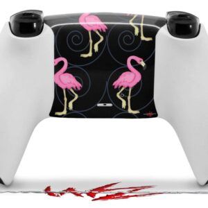 WraptorSkinz Skin Wrap compatible with Sony PS5 DualSense Controller Flamingos on Black (CONTROLLER NOT INCLUDED)