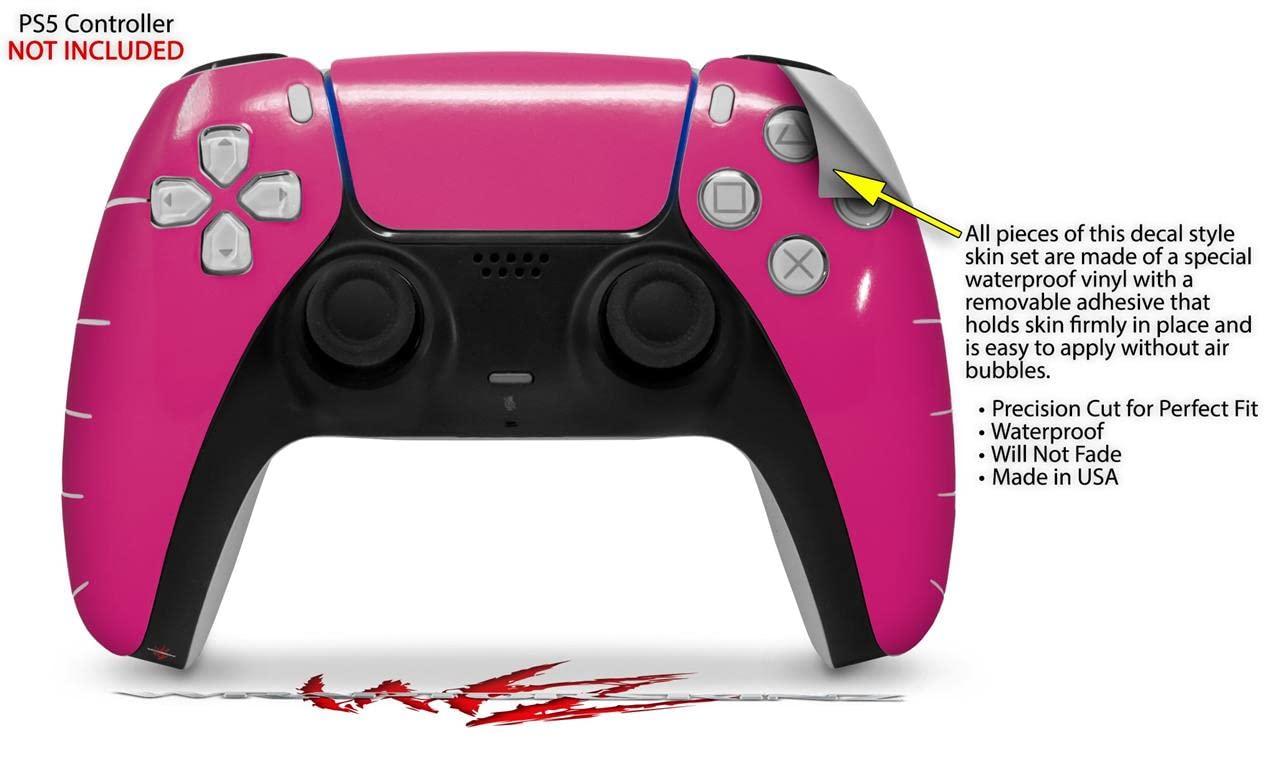 WraptorSkinz Skin Wrap compatible with Sony PS5 DualSense Controller Solids Collection Fushia (CONTROLLER NOT INCLUDED)