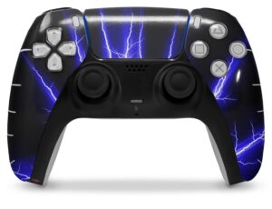 wraptorskinz skin wrap compatible with sony ps5 dualsense controller lightning blue (controller not included)