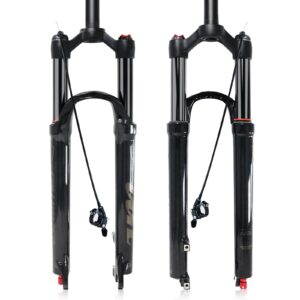 ztz mountain bike fork,26 27.5 29 inch mtb suspension air fork ，rebound adjust，travel 120mm,qr 9mm，1-1/8 straight tube, ultralight mountain bike front fork for xc/am bike(remote lockout/27.5inch)