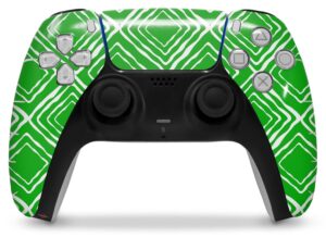 wraptorskinz skin wrap compatible with sony ps5 dualsense controller wavey green (controller not included)