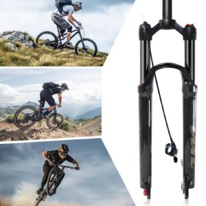 ZTZ Mountain Bike Fork,26 27.5 29 inch MTB Suspension Air Fork ，Rebound Adjust，Travel 120mm,QR 9mm，1-1/8 Straight Tube, Ultralight Mountain Bike Front Fork for XC/AM Bike(Remote Lockout/27.5inch)