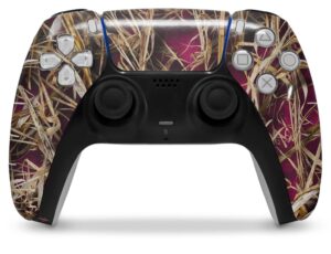 wraptorskinz skin wrap compatible with sony ps5 dualsense controller wraptorcamo grassy marsh camo neon fuchsia hot pink (controller not included)