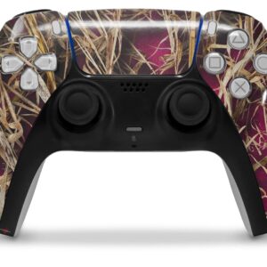 WraptorSkinz Skin Wrap compatible with Sony PS5 DualSense Controller WraptorCamo Grassy Marsh Camo Neon Fuchsia Hot Pink (CONTROLLER NOT INCLUDED)