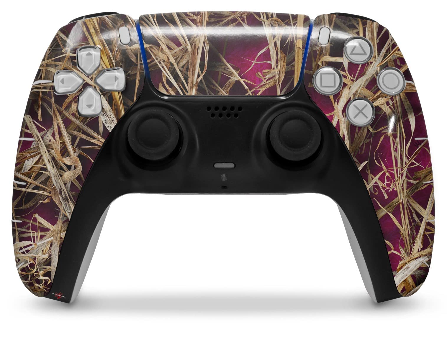 WraptorSkinz Skin Wrap compatible with Sony PS5 DualSense Controller WraptorCamo Grassy Marsh Camo Neon Fuchsia Hot Pink (CONTROLLER NOT INCLUDED)